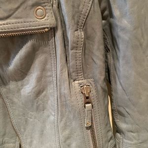 EVER | Jackets & Coats | Ever Slate Blue Grey Leather Motorcycle Jacket ...